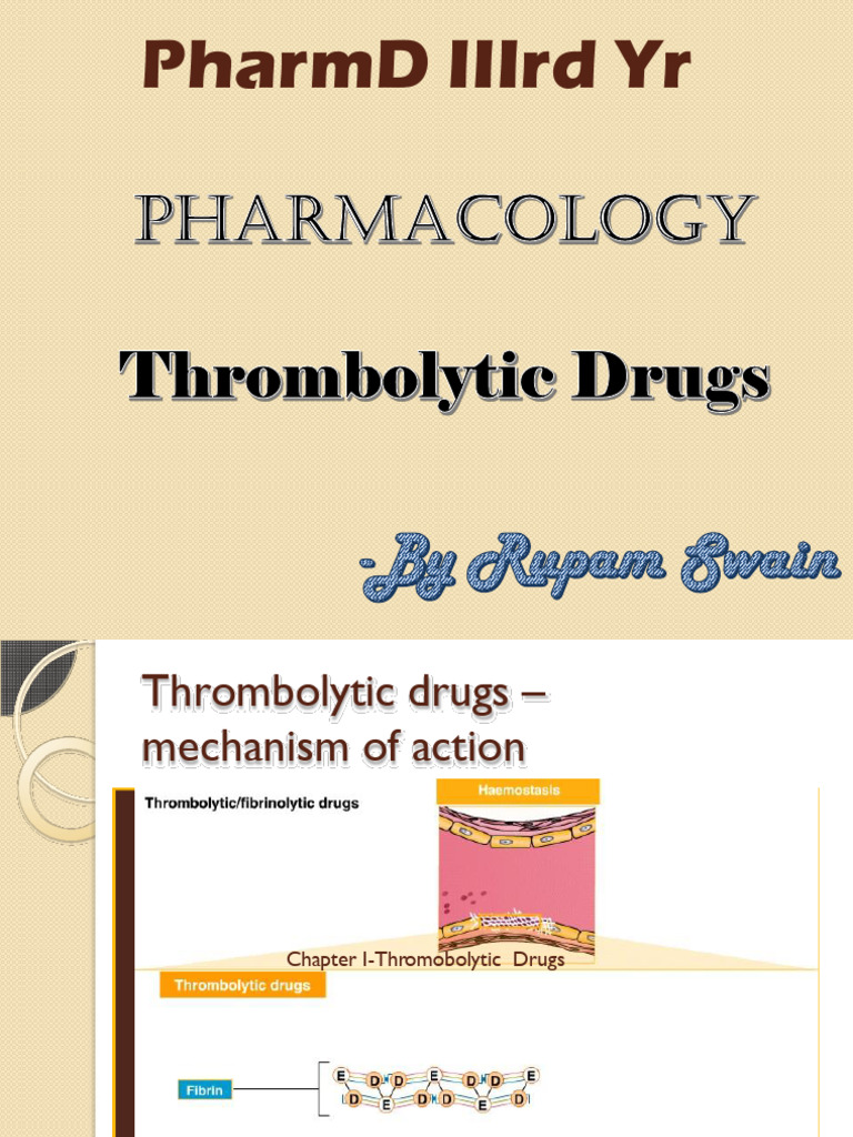 Thrombolytic Drugs: Mechanisms & Uses | PDF