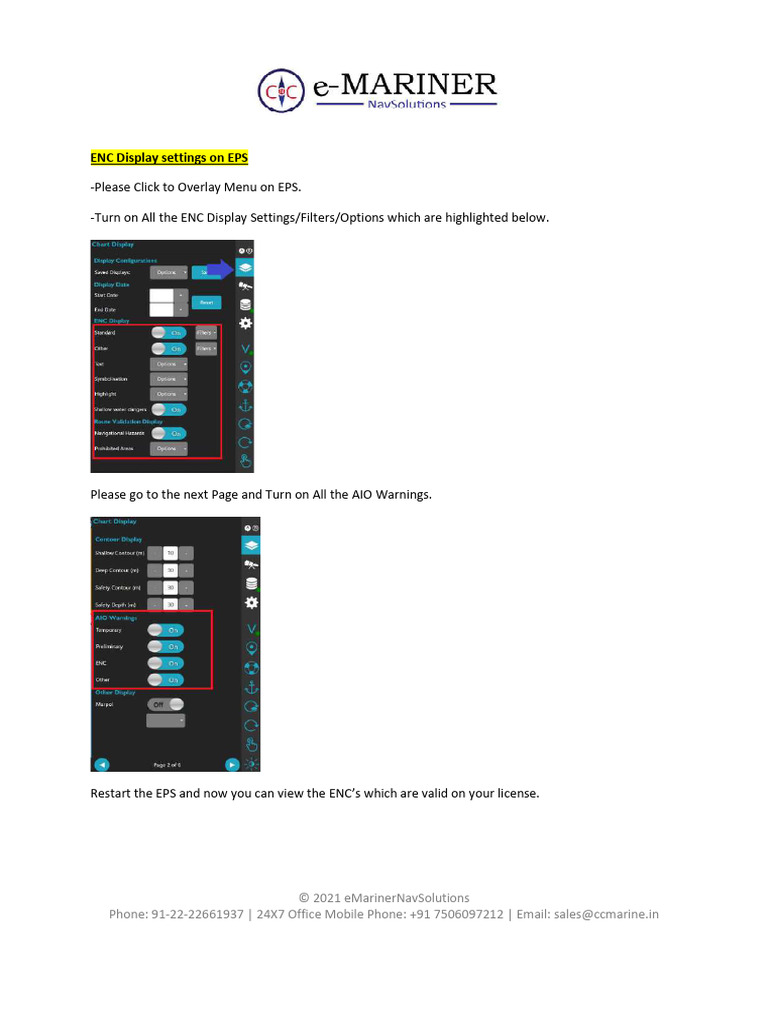 ENC Display Settings for EPS Guide | PDF