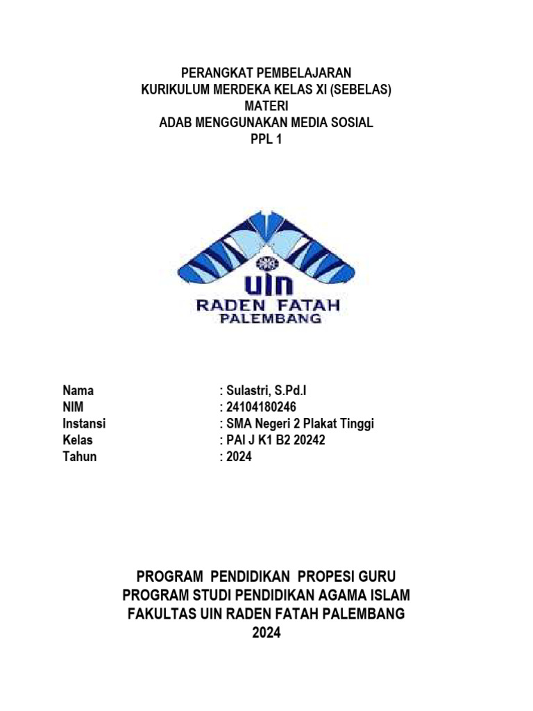 RPP PBL PPL 1 SULASTRI | PDF