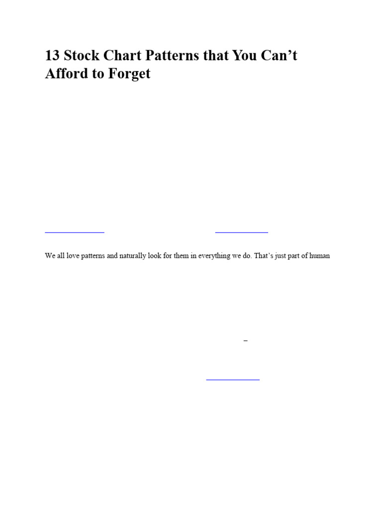 13 Stock Chart Patterns That You Can't Afford To Forget | PDF ...