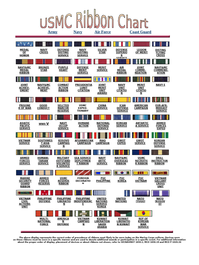 Usmc Ribbon Chart | PDF | United States Secretary Of Defense | Joint ...