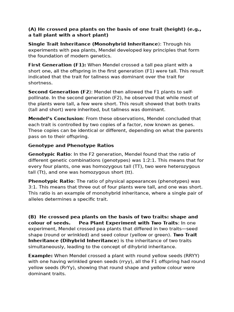 Heredity Notes Pdf Genotype Dominance Genetics