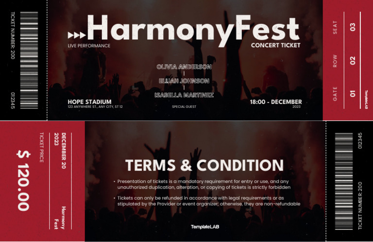 Concert Ticket Template | PDF