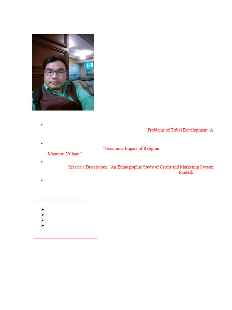 2 Prof M Romesh Singh Profile | PDF | Anthropology | Social Sciences