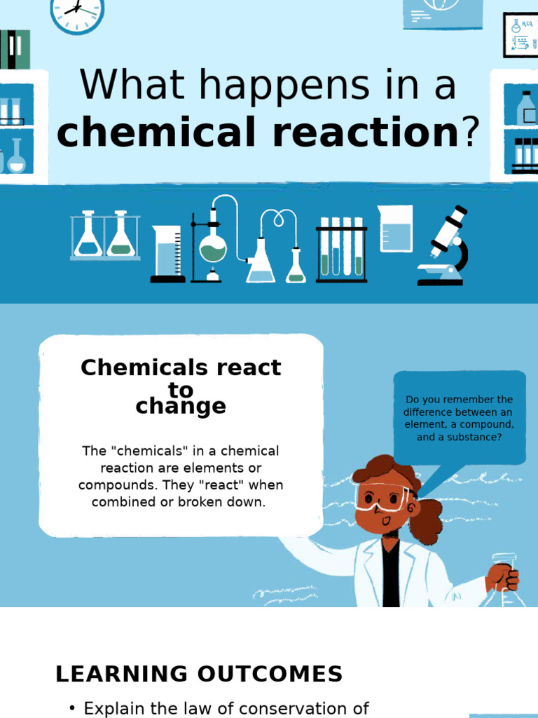 Chemical Reactions Science Presentation in Blue Light Blue Hand Drawn ...