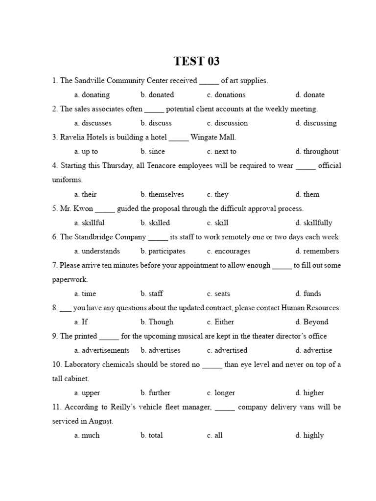 Test 03 | PDF | Restaurants