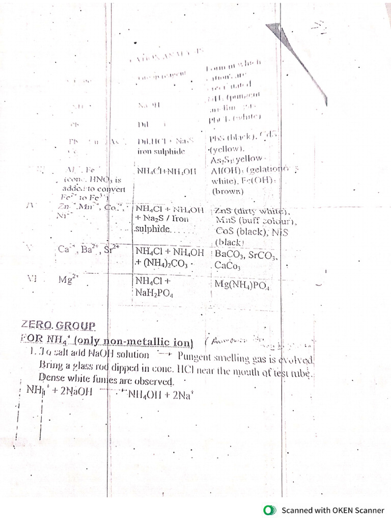 Cation Analysis Scheme | PDF