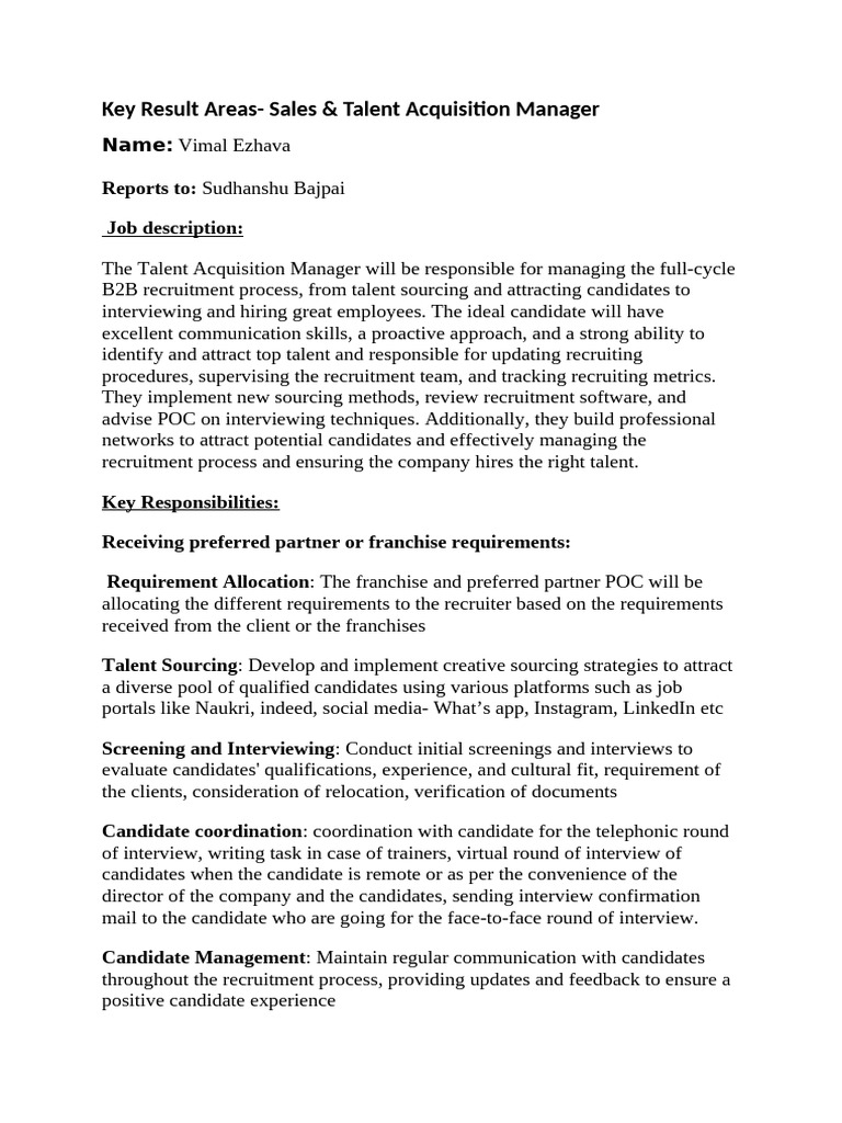 KRA | PDF | Recruitment | Business