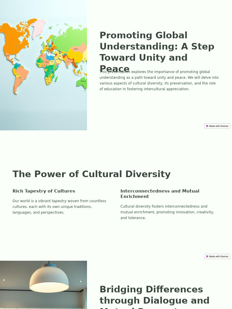 Promoting Global Understanding for Peace | PDF | Cultural Diversity ...