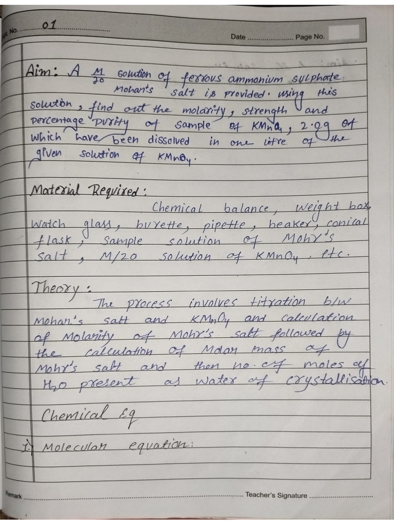 Exp 1 Chemistry | PDF