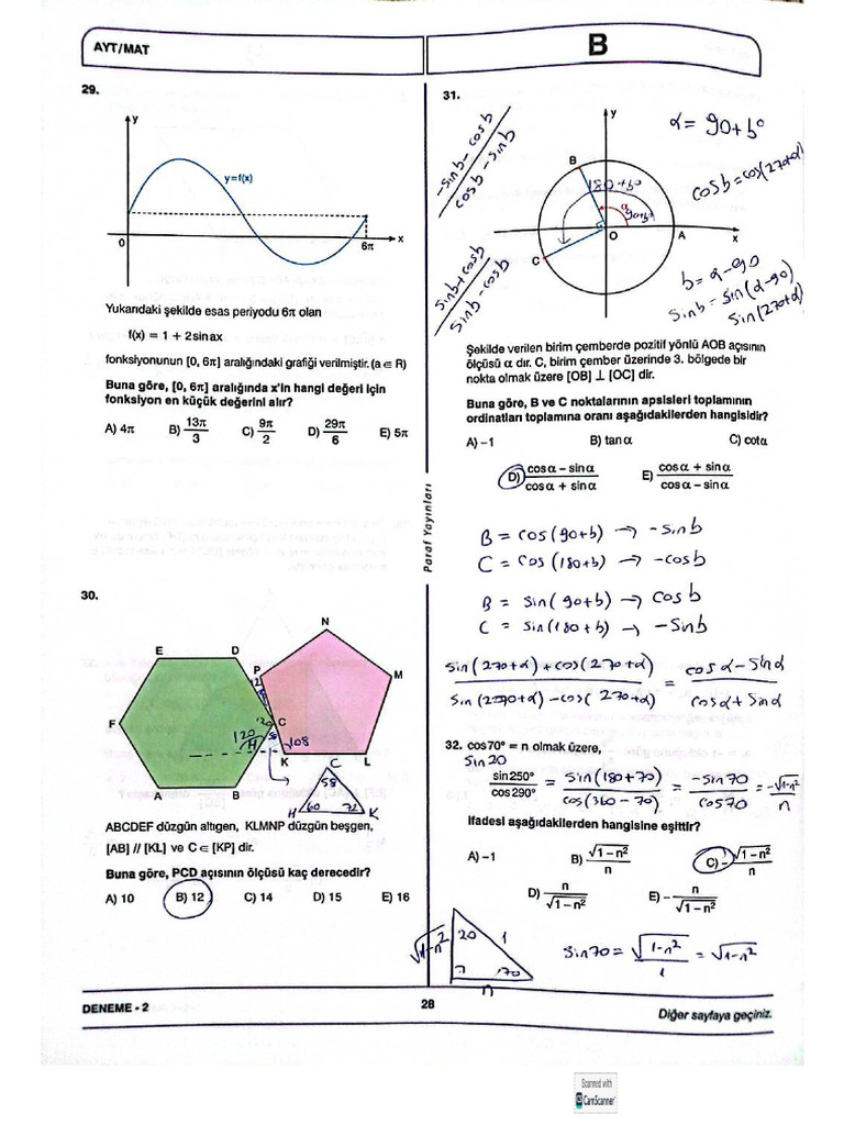 Paraf Ayt 2 Geo Çözümleri̇ | PDF