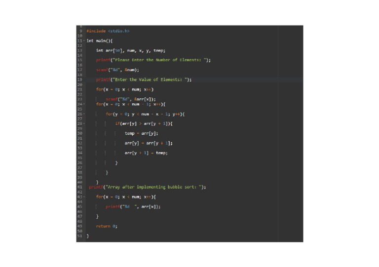 Bubble Sort Code | PDF