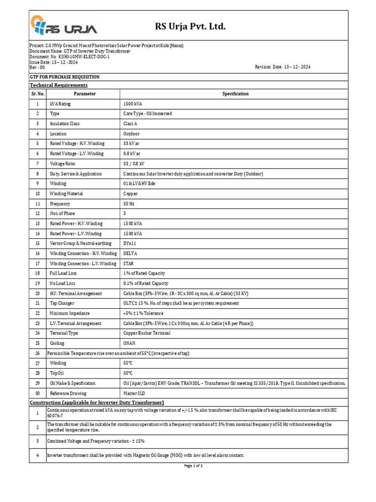 GTP For IDT | PDF | Transformer | Alternating Current