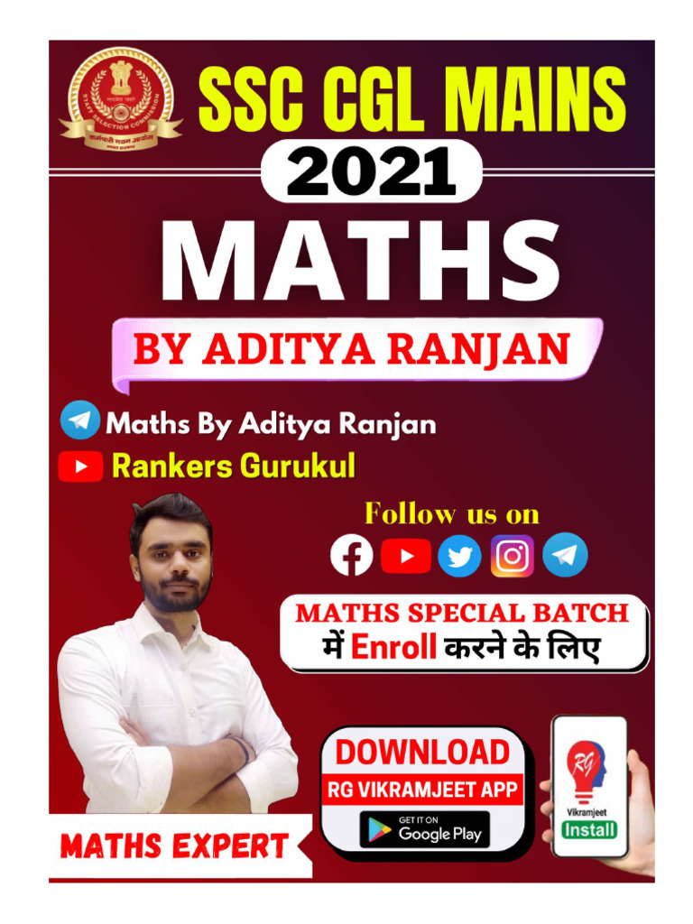 CGL Mains 2021 Maths Printable | PDF | Triangle Geometry | Euclidean ...