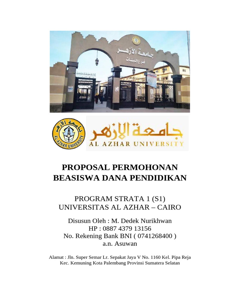 Proposal Permohonan Beasiswa Dana Pendidikan | PDF