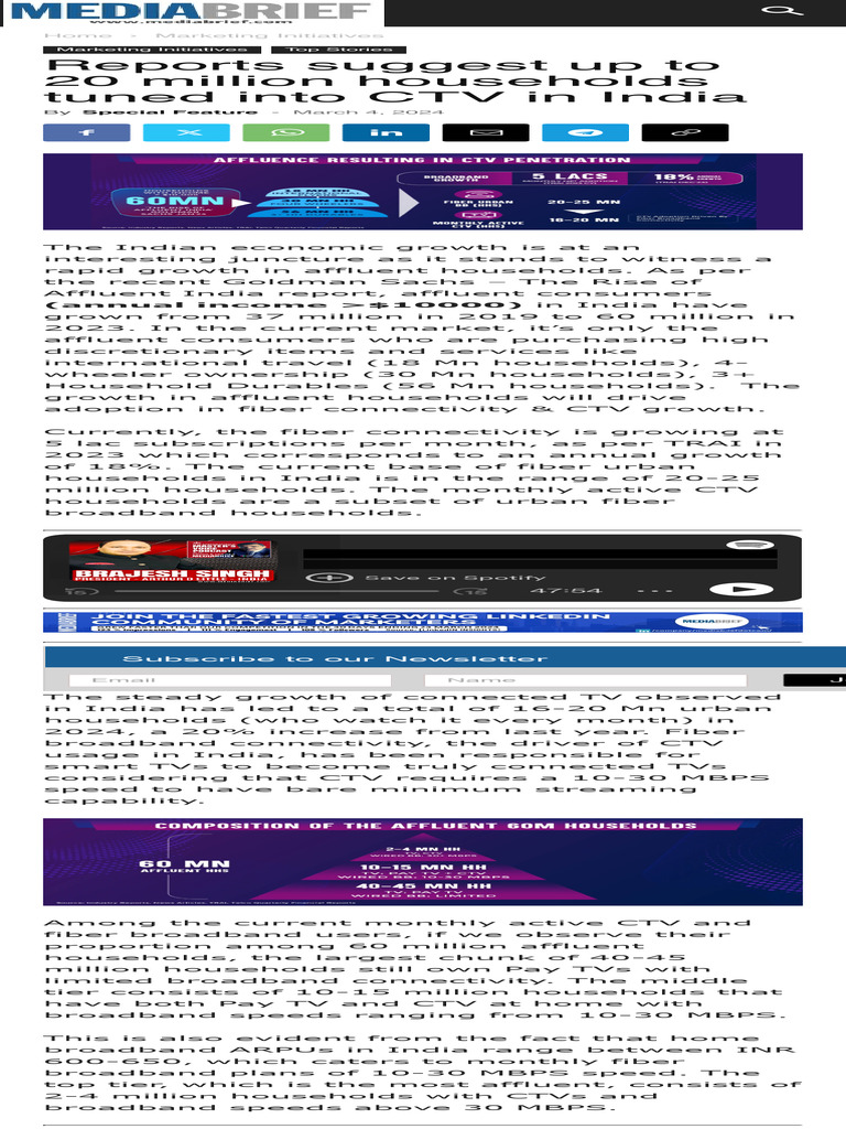 Affluent Penetration On TV | PDF | Information And Communications Technology | Telecommunications