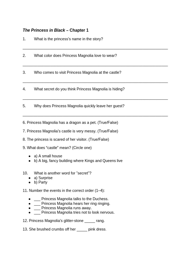 The Princess in Black - Chapter 1 | PDF