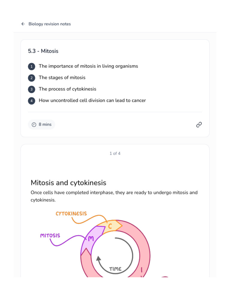 Mitosis Revision Notes - A-Level Biology CIE - Cognito | PDF | Mitosis ...