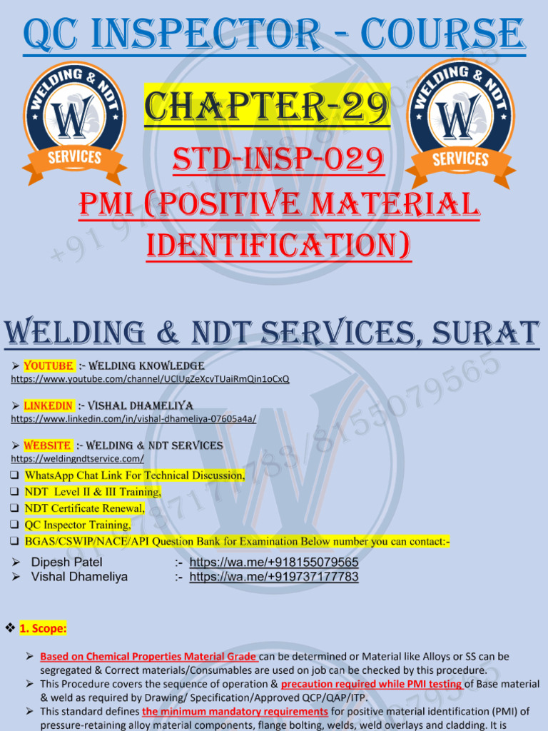 STD-InSP-29 (PMI-Positive Material IdentificationProcedure) | PDF