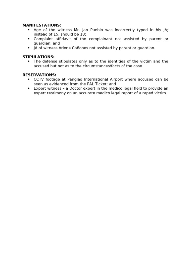 Stipulations and Reservations | PDF