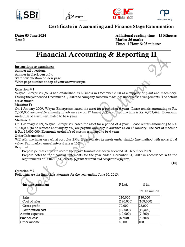 Q1 IFRS 16 and Cons - SOFP Associate | PDF | Net Income | Retained Earnings