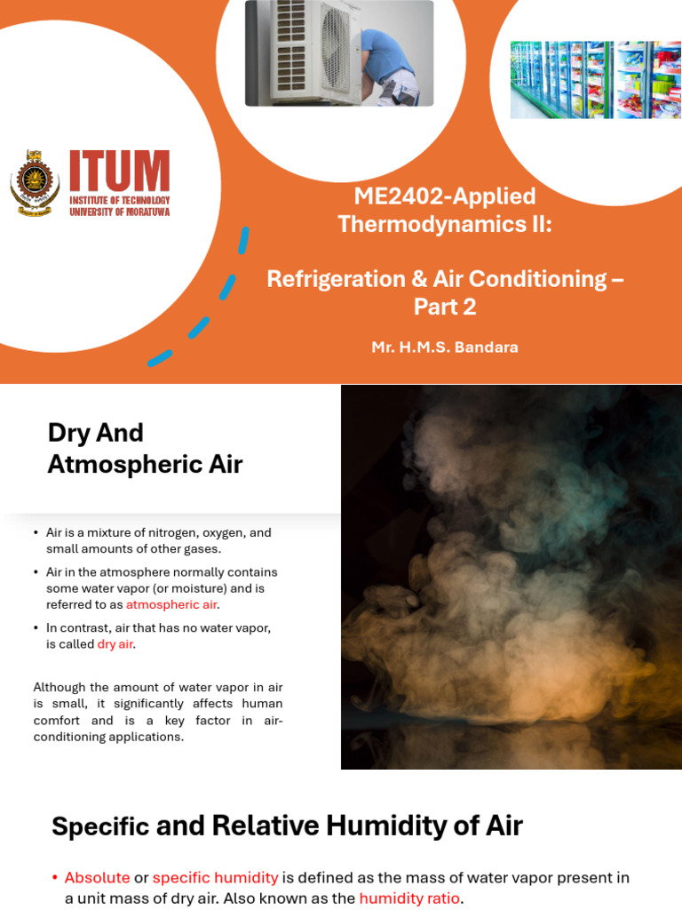 5 Refrigeration And Air Conditioning Part 2 Pdf Humidity