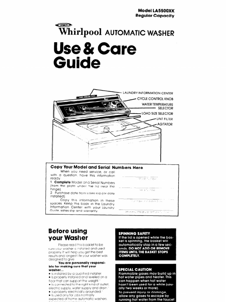 Use& Care: Guide | PDF | Washing Machine | Laundry