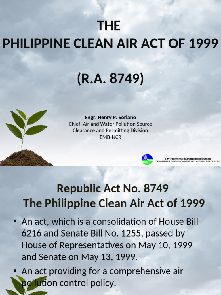 Philippine Clean Air Act Overview | PDF | Ozone | Smog
