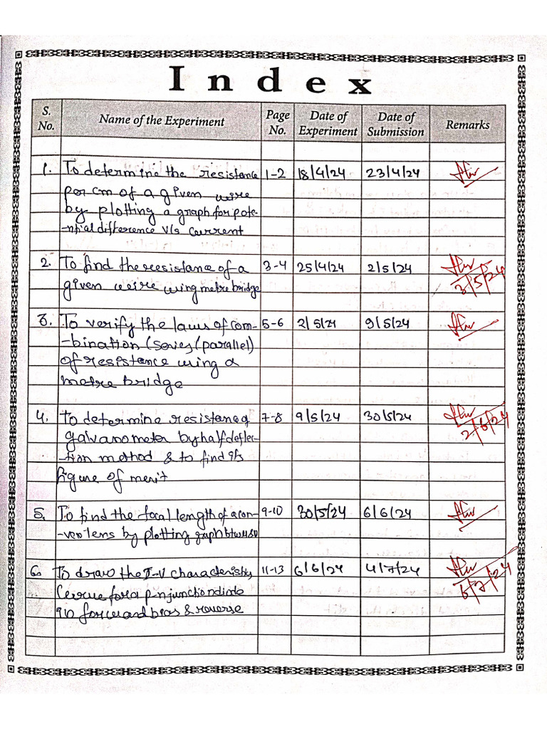 Class XII - Physics Practical Note Book | PDF