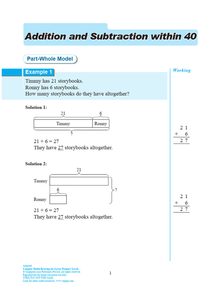 Addition and Subtraction Within 40 | PDF | Drawing