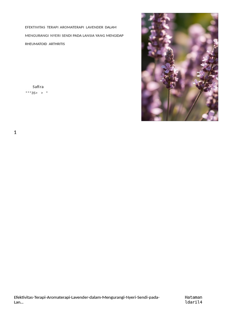 Efektivitas Terapi Aromaterapi Lavender Dalam Mengurangi Nyeri Sendi Pada L 20241217 175138 0000 ...