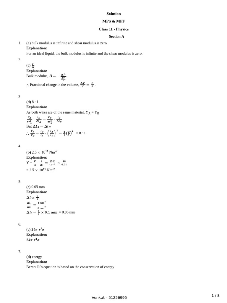 solution-1695303 mps | PDF | Force | Surface Tension