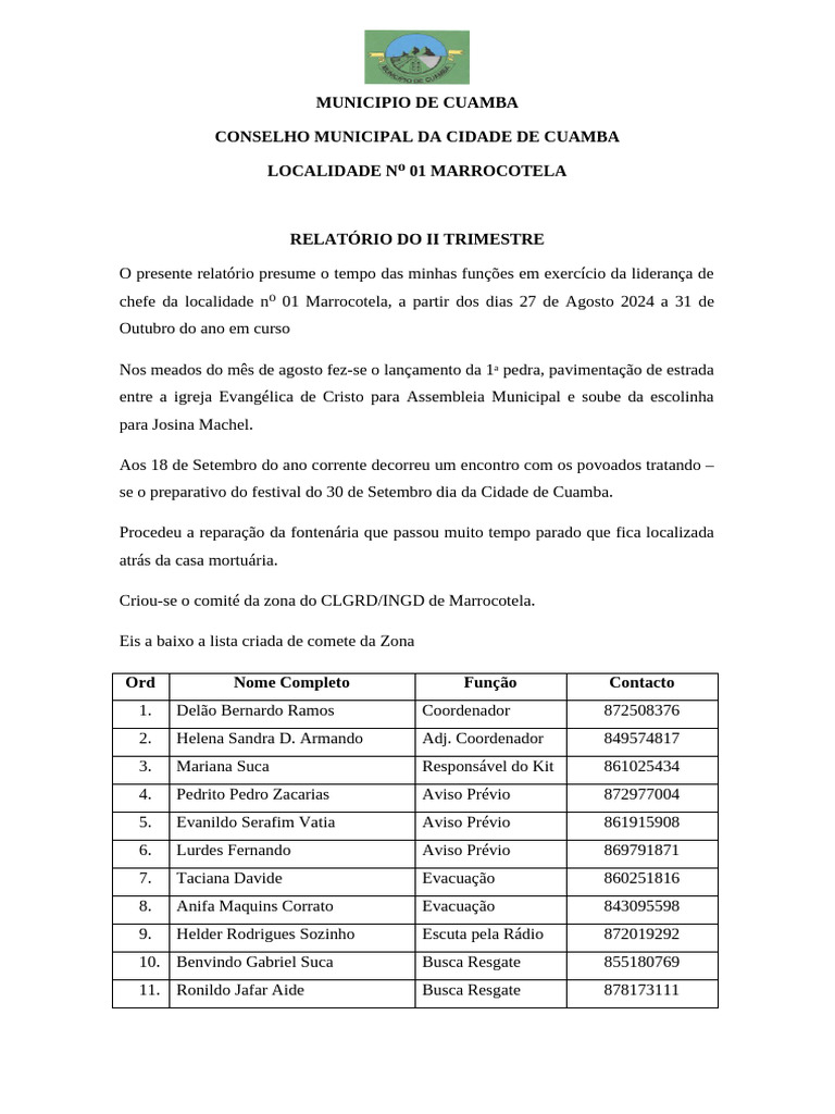 Preparativos para o Dia da Cidade de Cuamba | PDF
