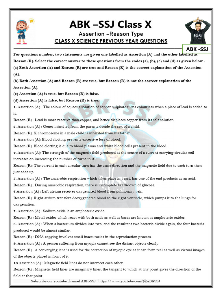 Class X Science Assertion Q&A | PDF | Blood | Atrium (Heart)