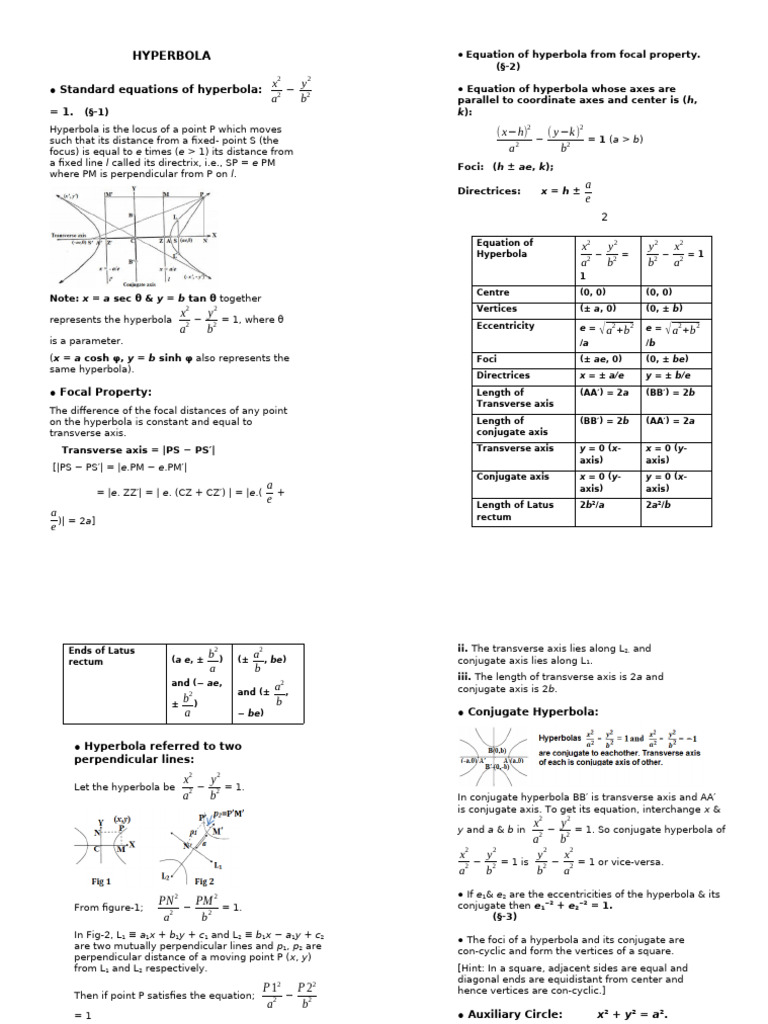 Hyperbola | PDF | Perpendicular | Ellipse
