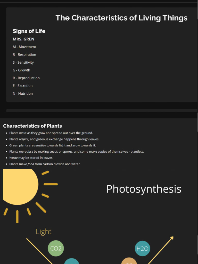 The Characteristics of Living Things [Biology] | PDF