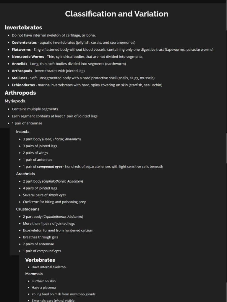 Classification and Variation (Biology) | PDF