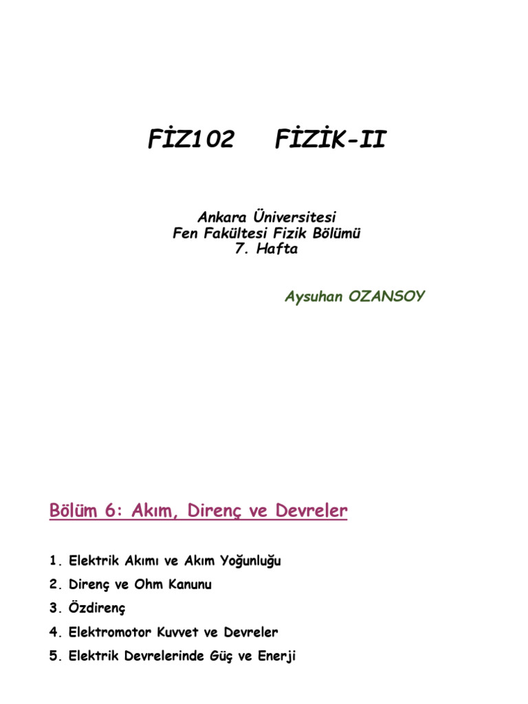 Fiz102 Hafta7 | PDF