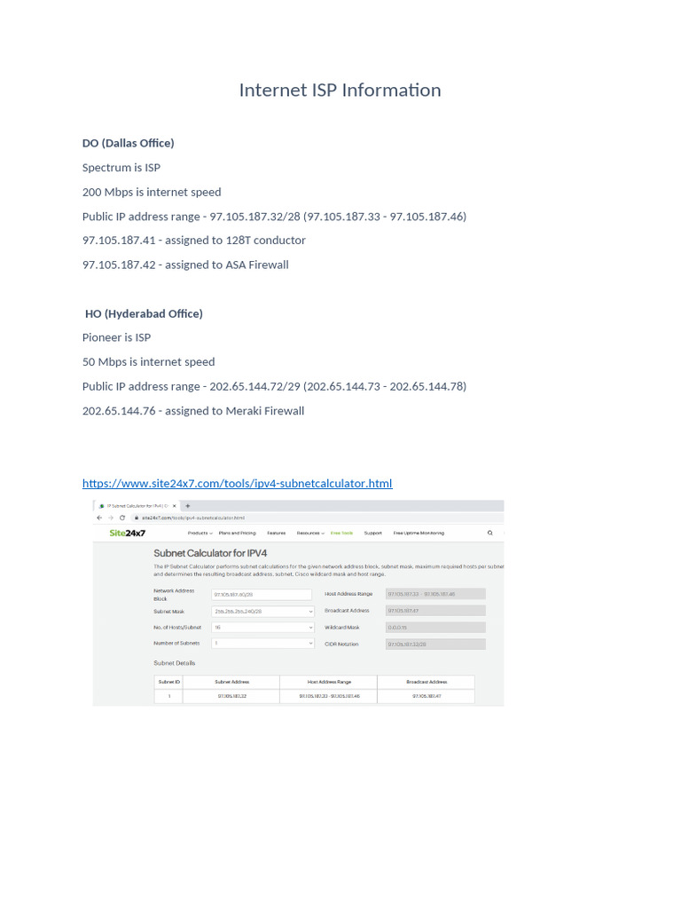 ISP Information | PDF