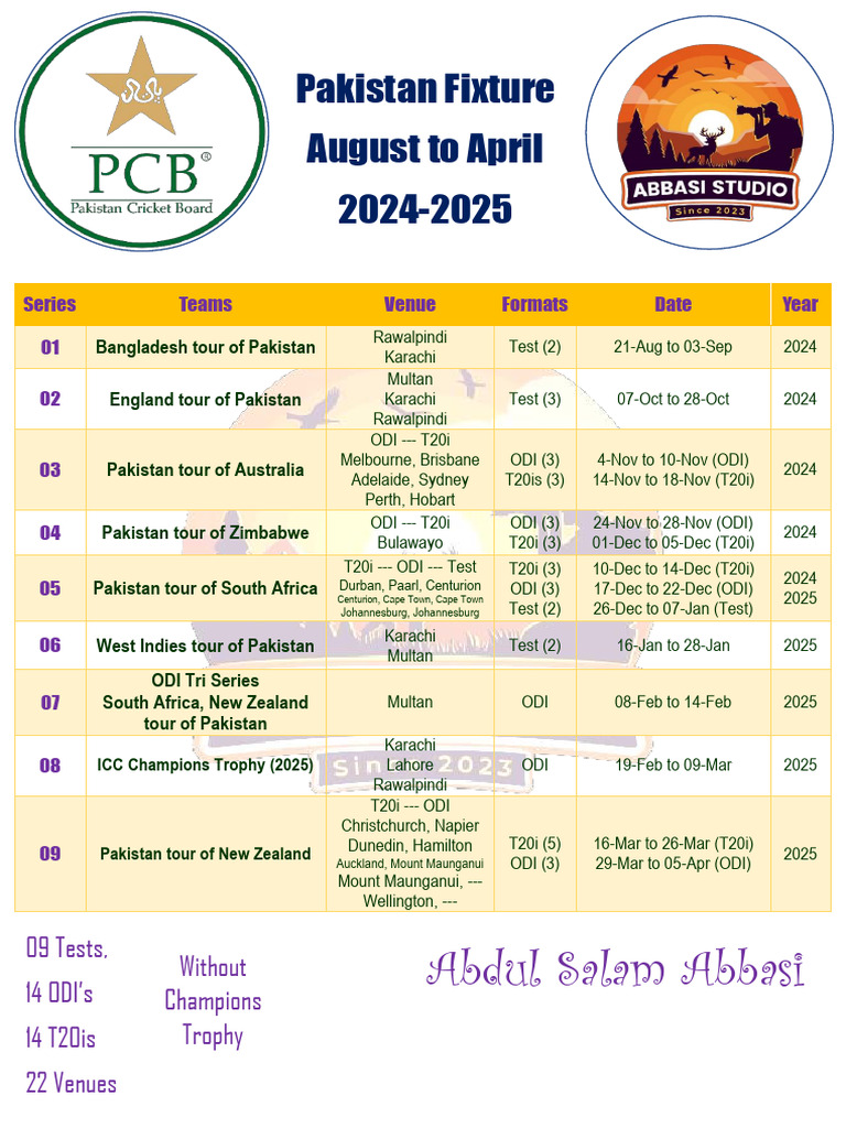 Pakistan 2024-2025 | PDF | Test Cricket | Cricket Competitions
