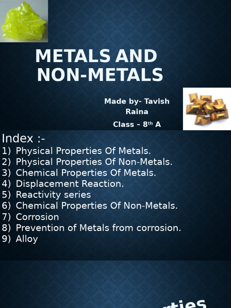 Metals vs Non-Metals: Properties & Reactions | PDF | Metals | Magnesium