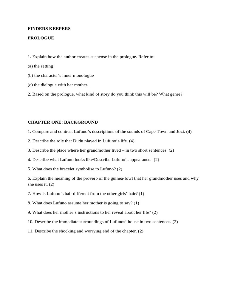 "Finders Keepers: Lufuno's Journey" | PDF