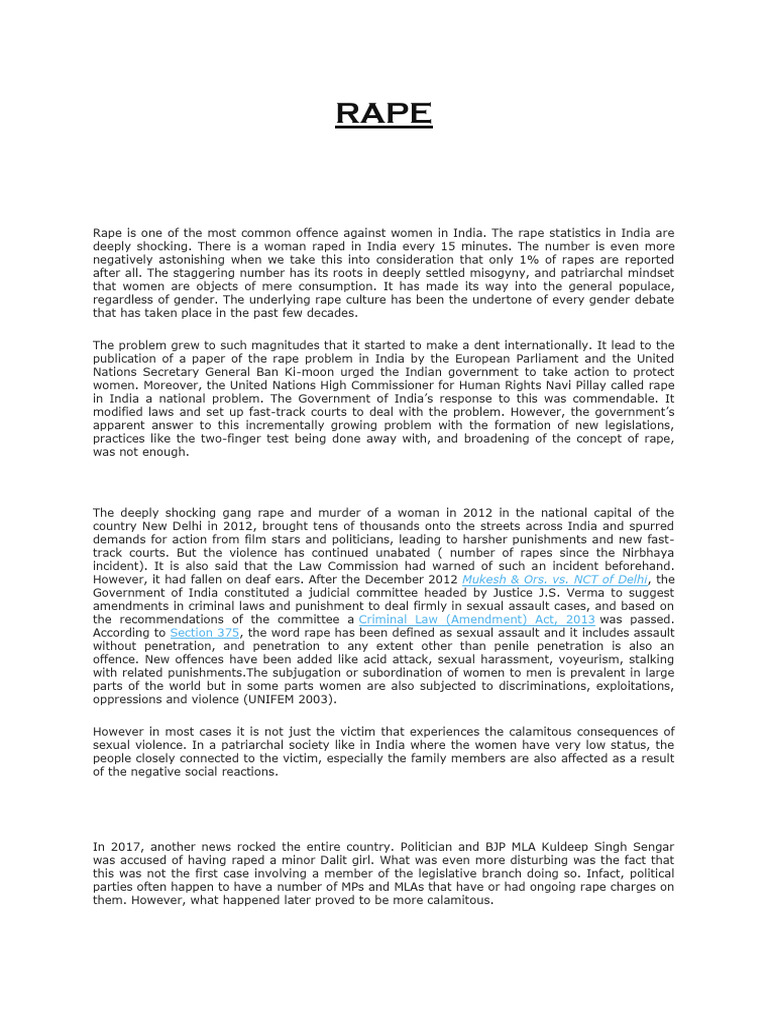 Rape | PDF | Rape | Sexual Assault