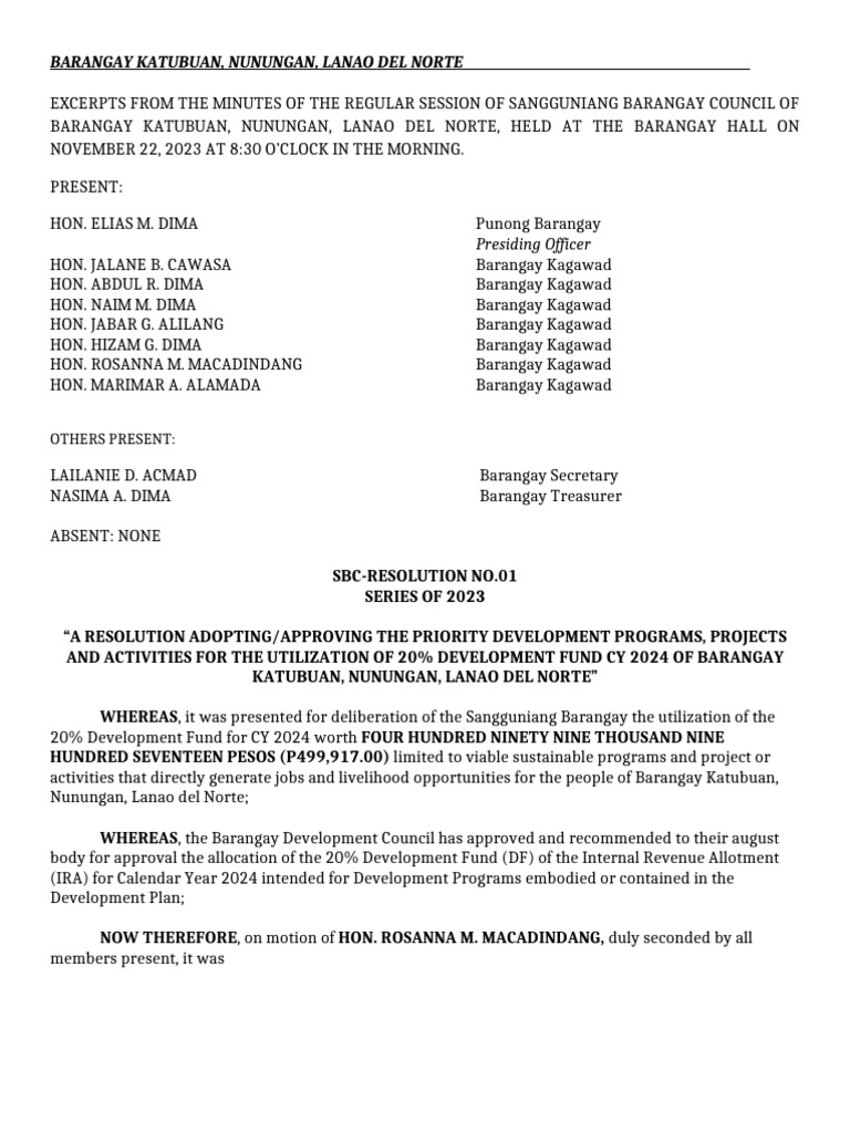 Resolution No. 2 20 DP | PDF | Government