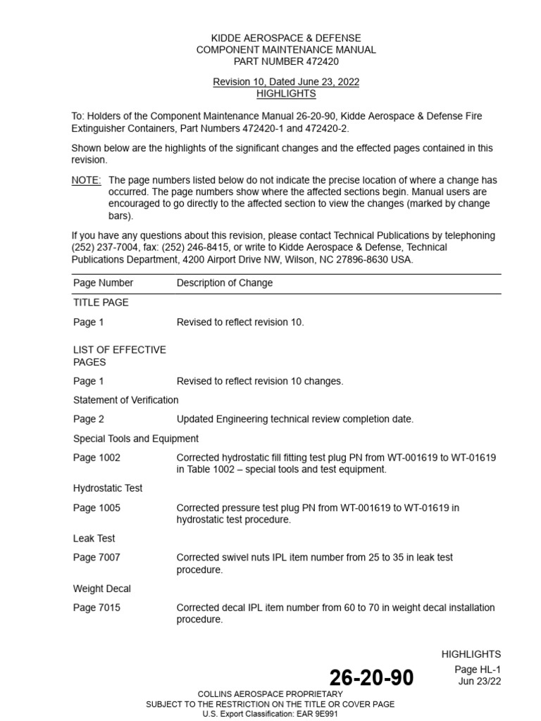 CMM 26-20-90 Part No 472420 | PDF | Ethanol | Silicone