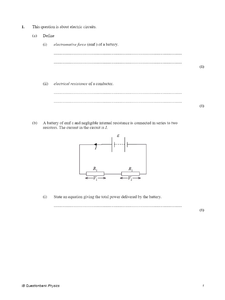 This Question Is About Electric Circuits. | PDF