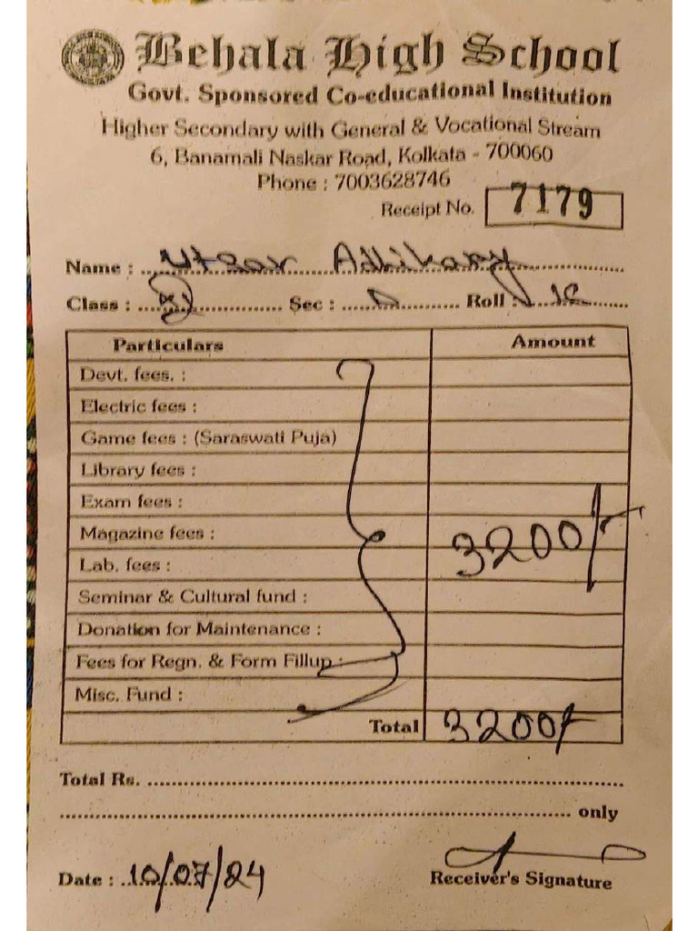 Admission Receipt | PDF