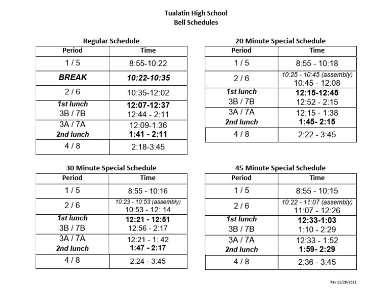 Bell Schedule | PDF