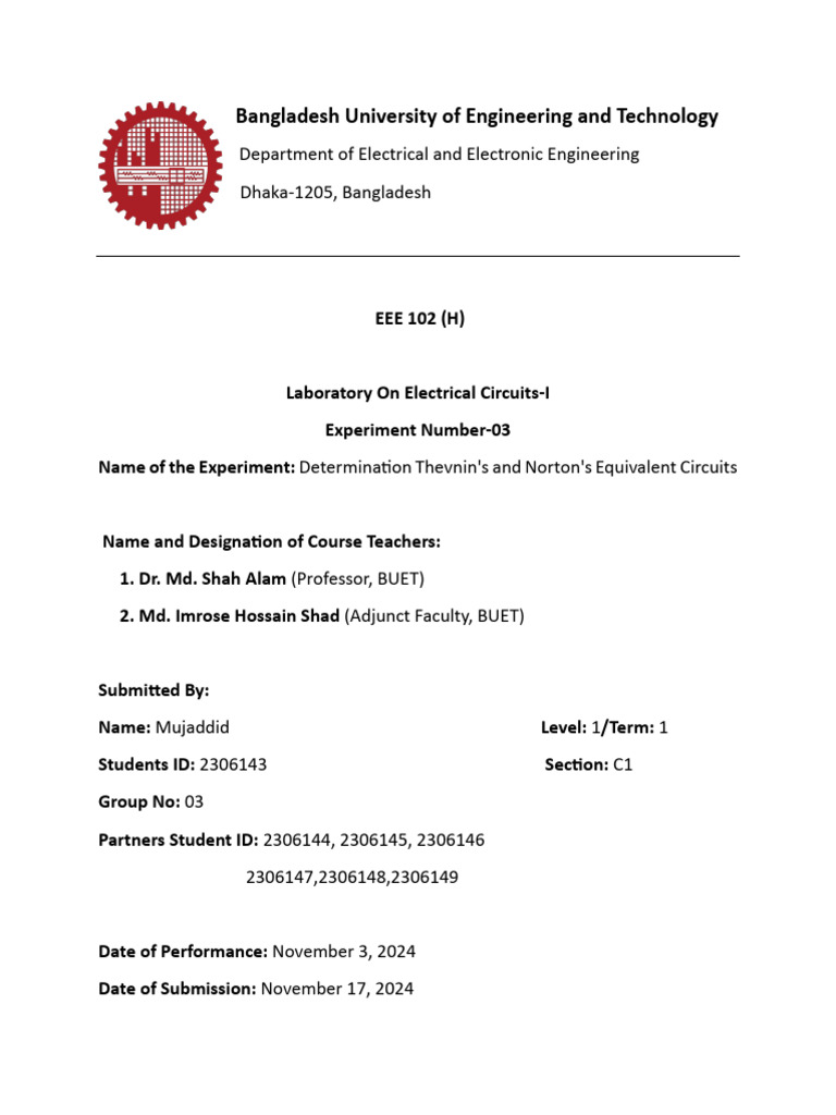 Cover Page Exp3 Hardware | PDF