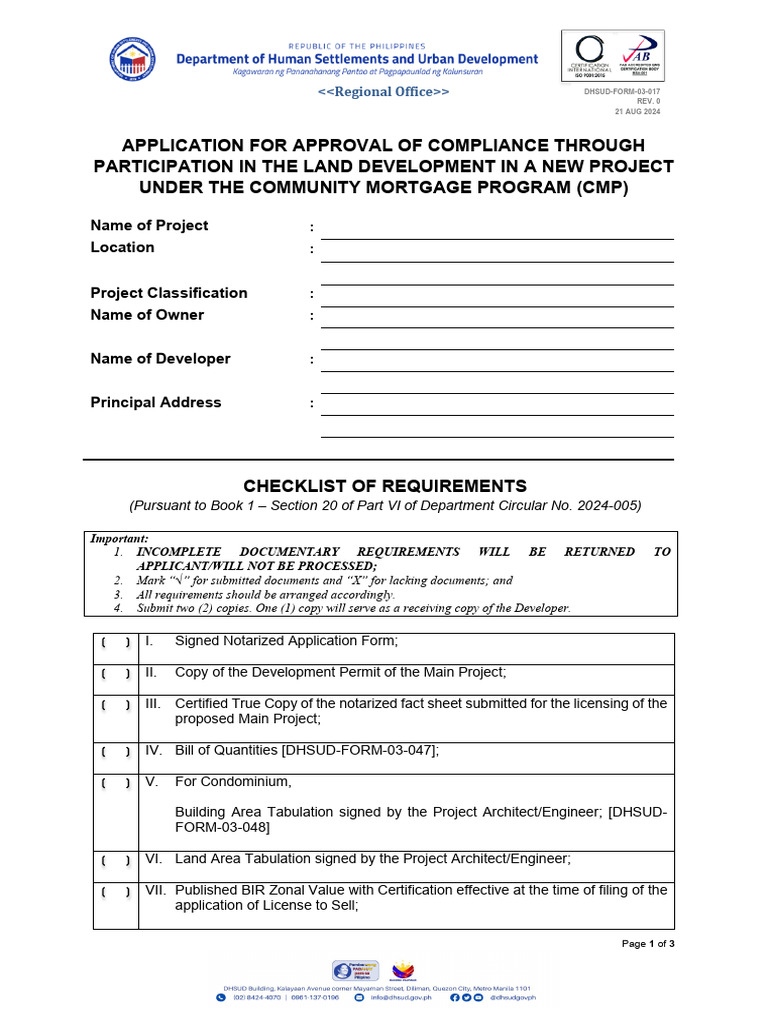 017 Application For Approval of Compliance Through Participation in ...